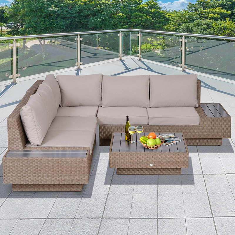 mini rattan corner sofa